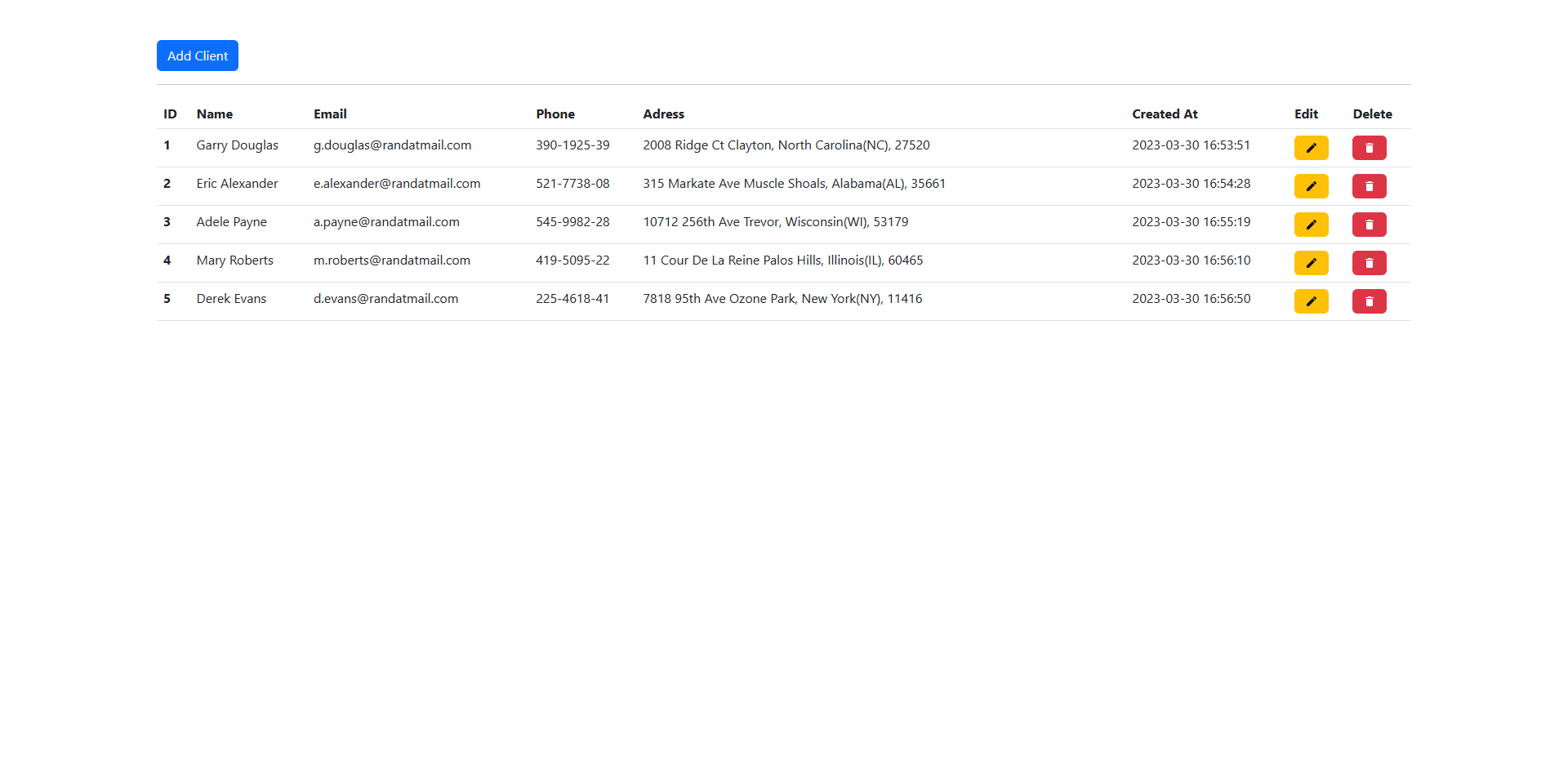 GitHub - yhaddar/list-clients