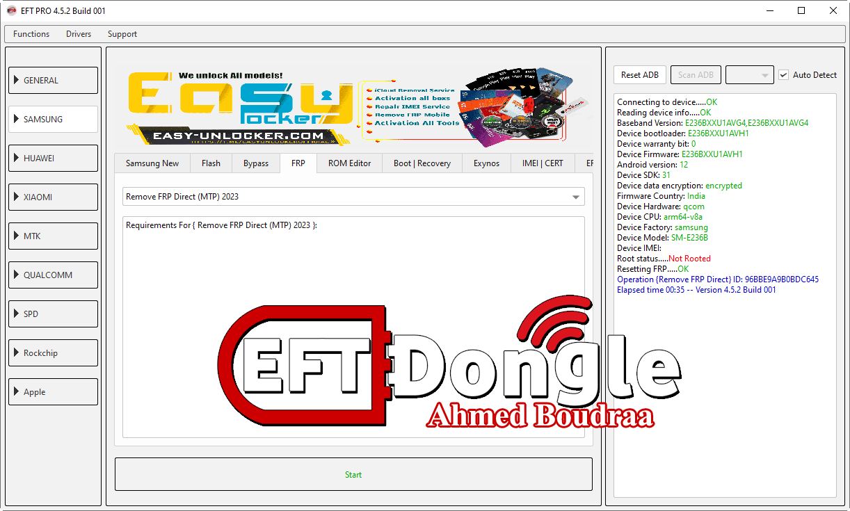 Samsung Galaxy F23 SM-E236B Remove FRP Direct (MTP) 2023 EFT Pro - GSM ...